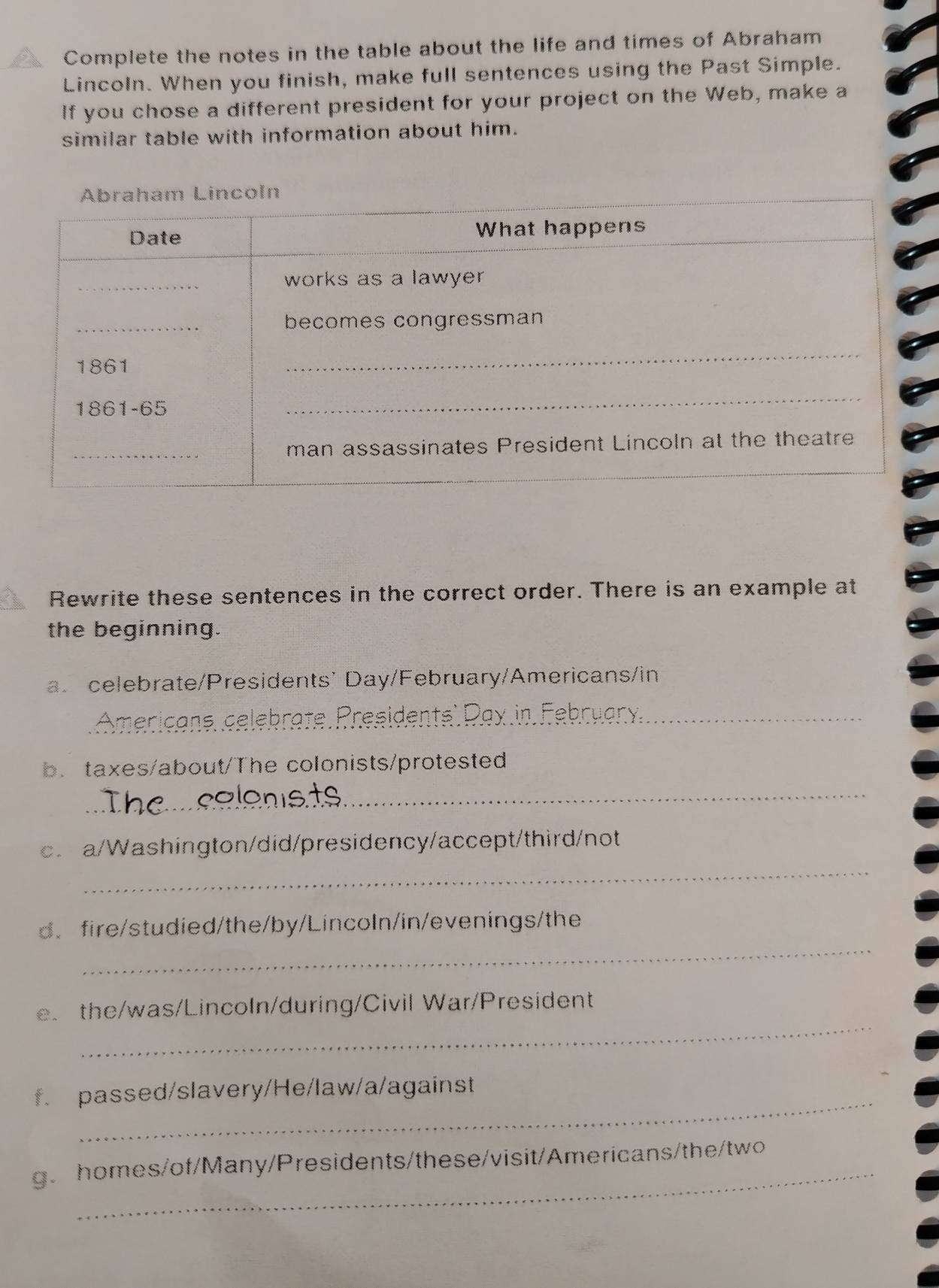 Resuelto:Complete the notes in the table about the life and times of ...