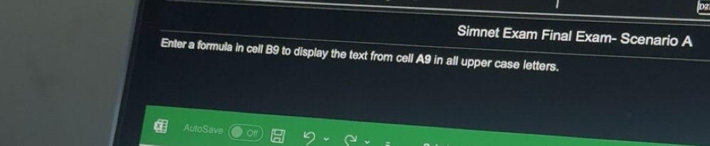 Solved: Simnet Exam Final Exam- Scenario A Enter a formula in cell B9 ...