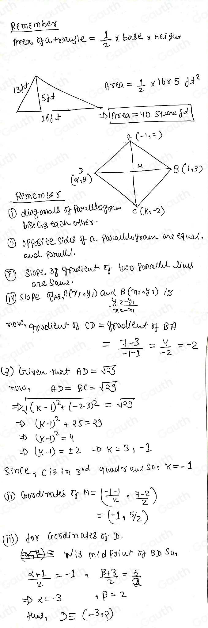 Solved: (1) In the diagram alongside, ABCD is a parallelogram wi ...