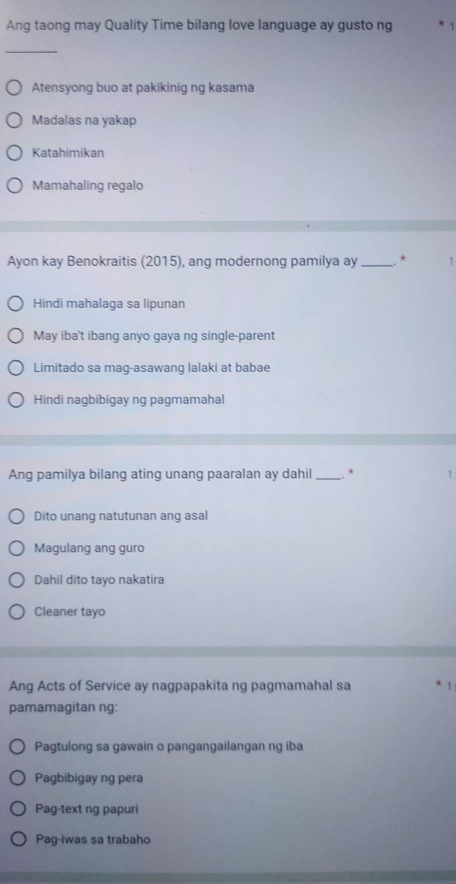 Solved: Ang taong may Quality Time bilang love language ay gusto ng 1 ...