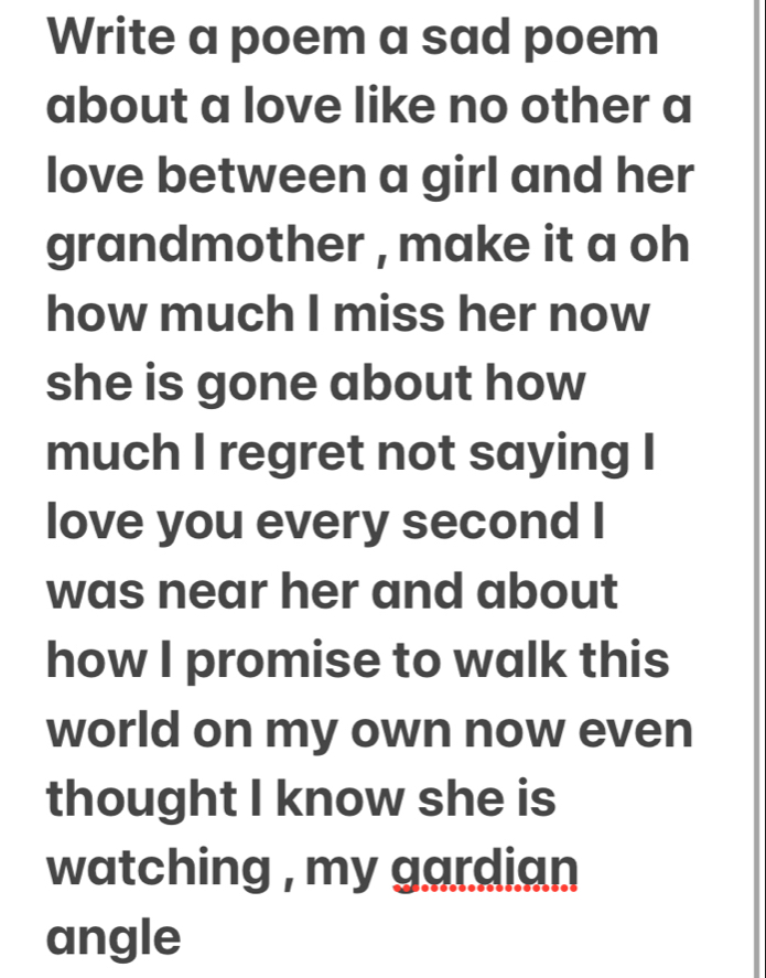 Solved: Write a poem a sad poem about a love like no other a love ...