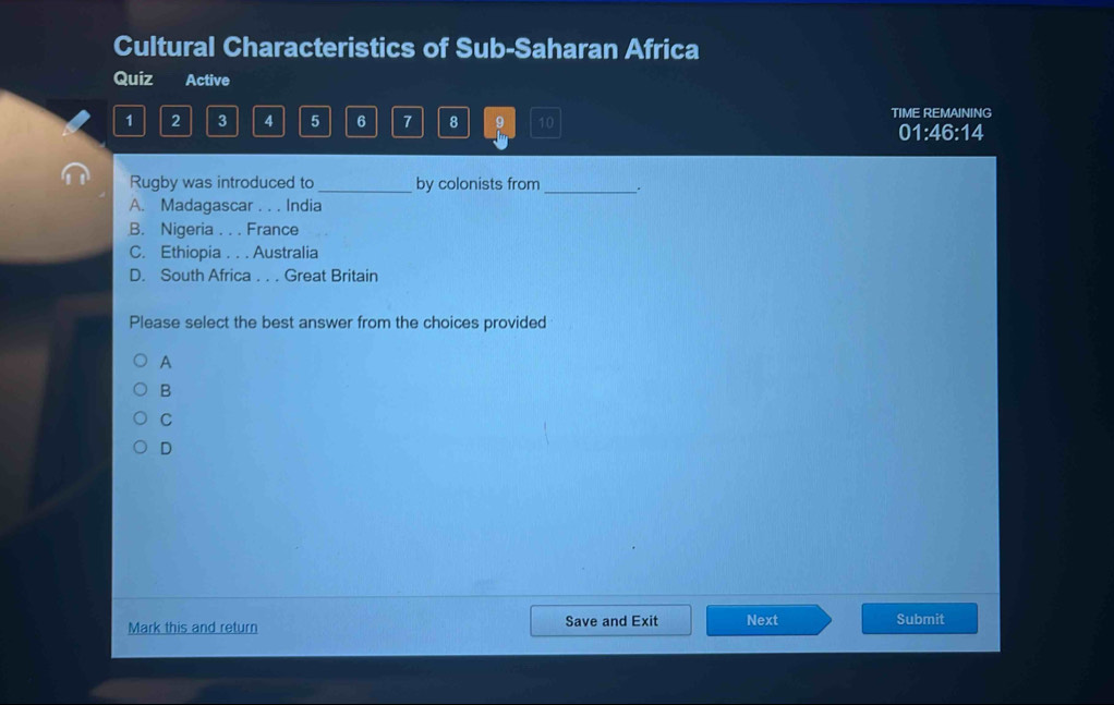 Solved: Cultural Characteristics of Sub-Saharan Africa Quiz Active 1 2 ...