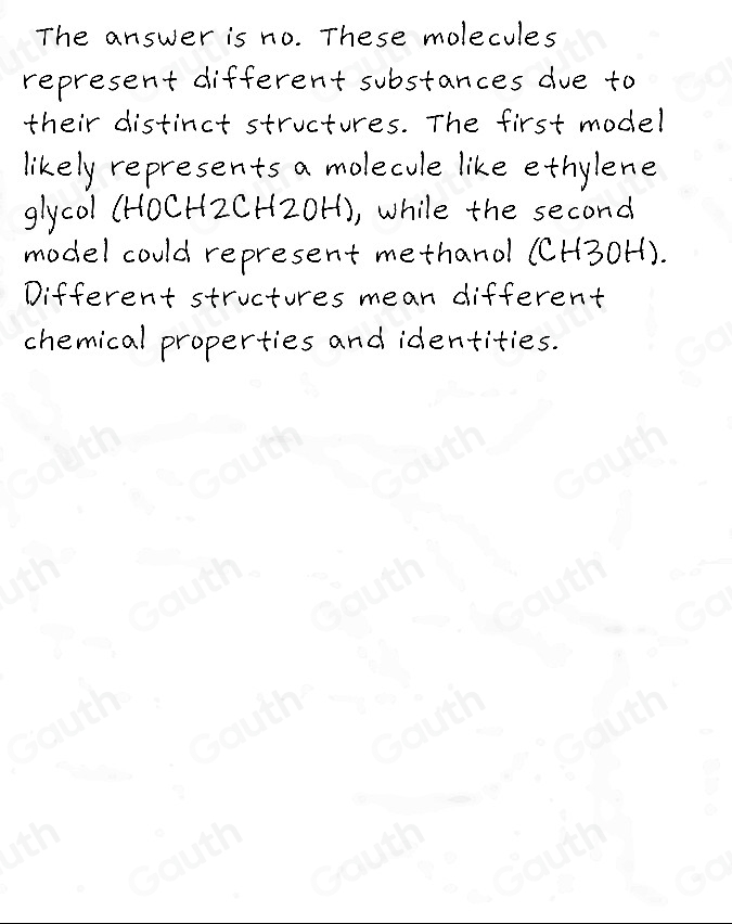 Solved: The models below represent two molecules composed of carbon ...