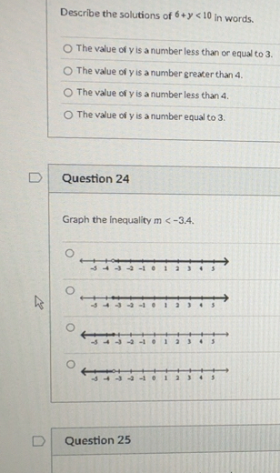 Solved: Describe the solutions of 6+y