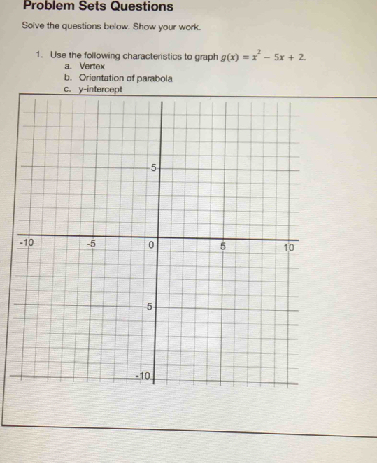 Solved: Problem Sets Questions Solve the questions below. Show your ...