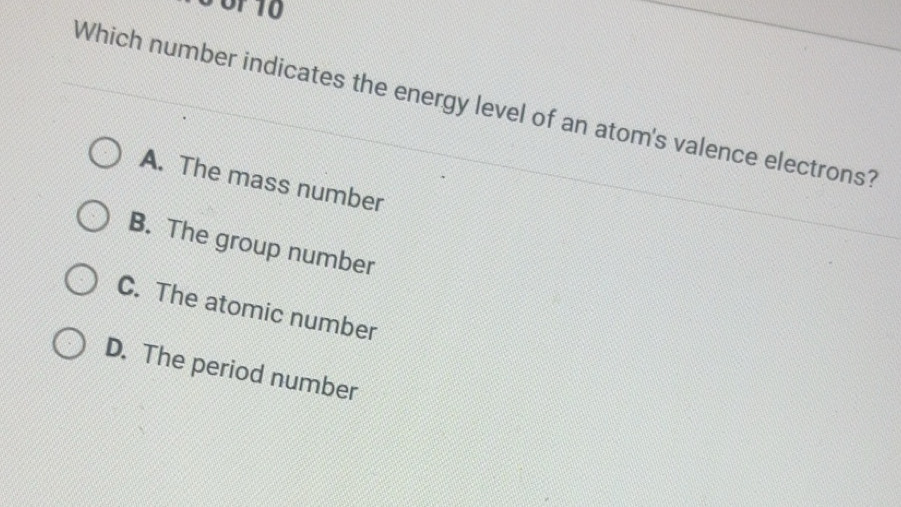 Solved: 36f10 Which number indicates the energy level of an atom's ...