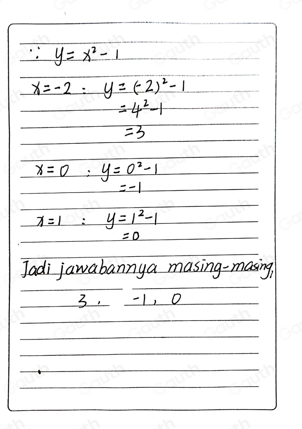 Telah dijawab:OAL 1. Carilah kemiringan garis singgung pada kurva y=x^2 ...