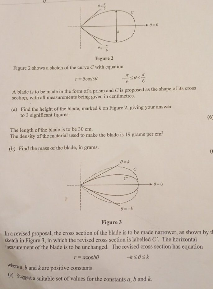 Solved: Figure 2 Figure 2 shows a sketch of the curve C with equation r ...
