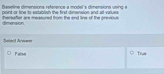 Solved: Baseline dimensions reference a model's dimensions using a ...