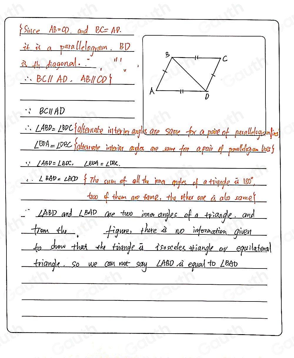 Solved: Which is not a pair of congruent angles in the diagram below ...