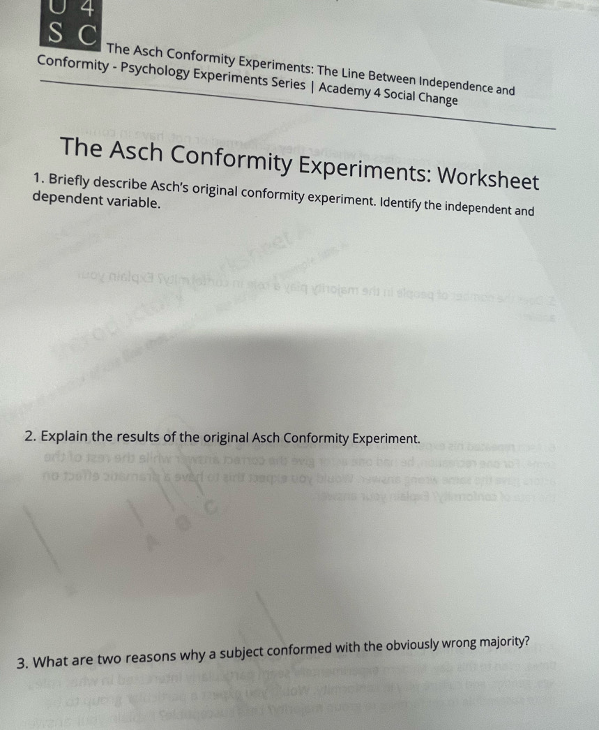 Solved: The Asch Conformity Experiments: The Line Between Independence ...
