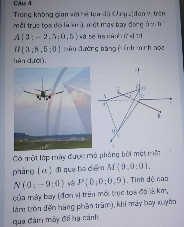 Giải quyết:Trong không gian với hệ tọa độ Oxyz(đơn vị trên mỗi trục tọa ...