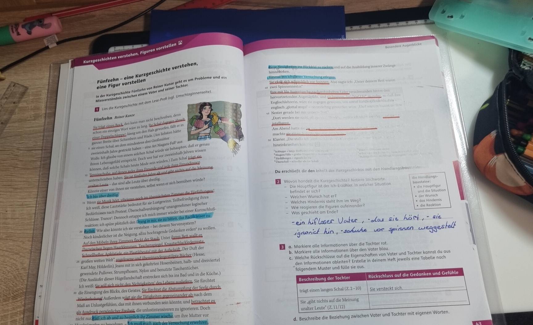 Gelöst:Besondere Augenblicke Kurzgeschichten verstehen, Figuren ...