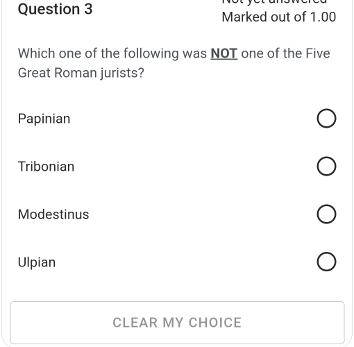 Solved: Marked out of 1.00 Which one of the following was NOT one of ...