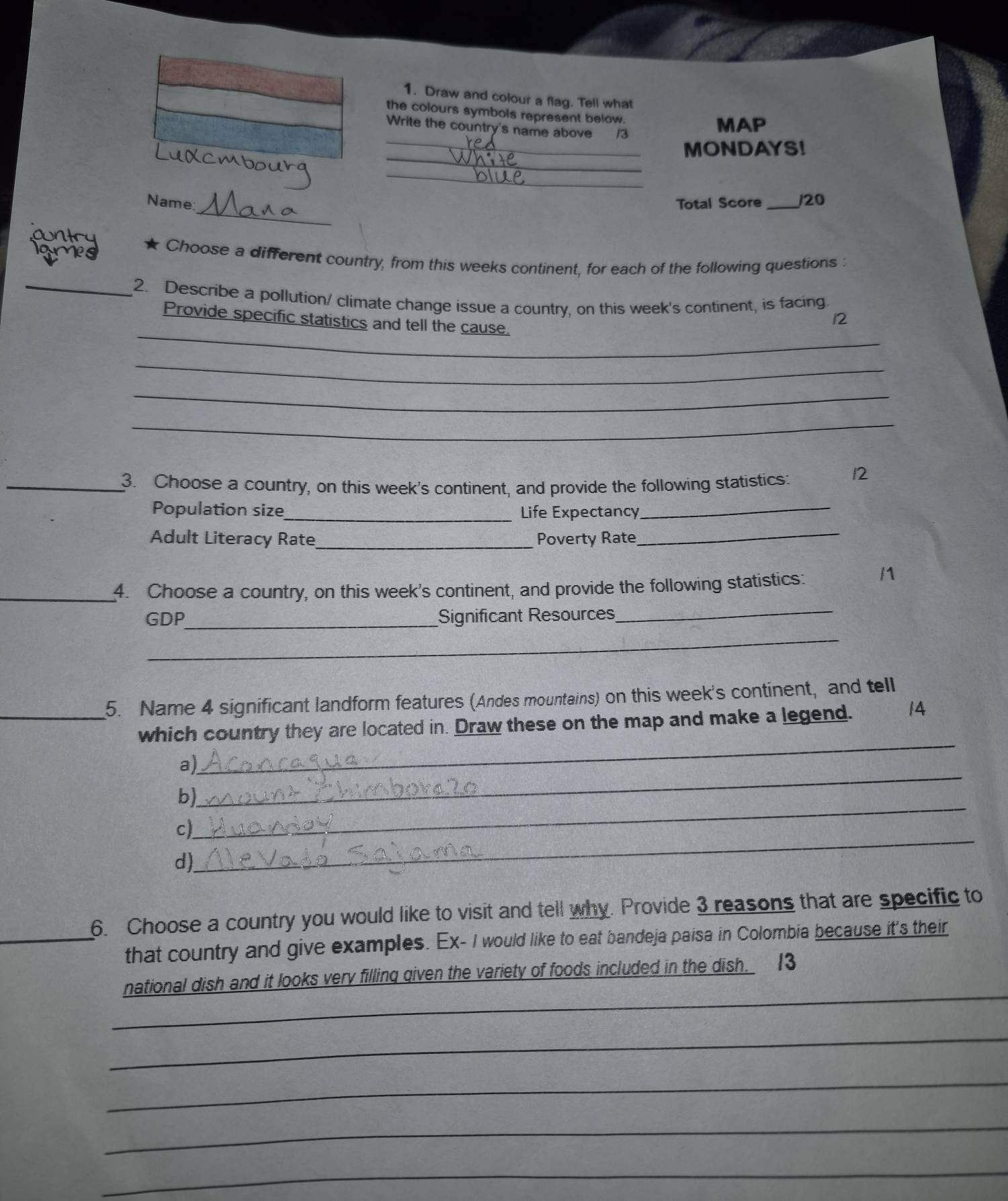 Solved: Draw and colour a flag. Tell what the colours symbols represent ...