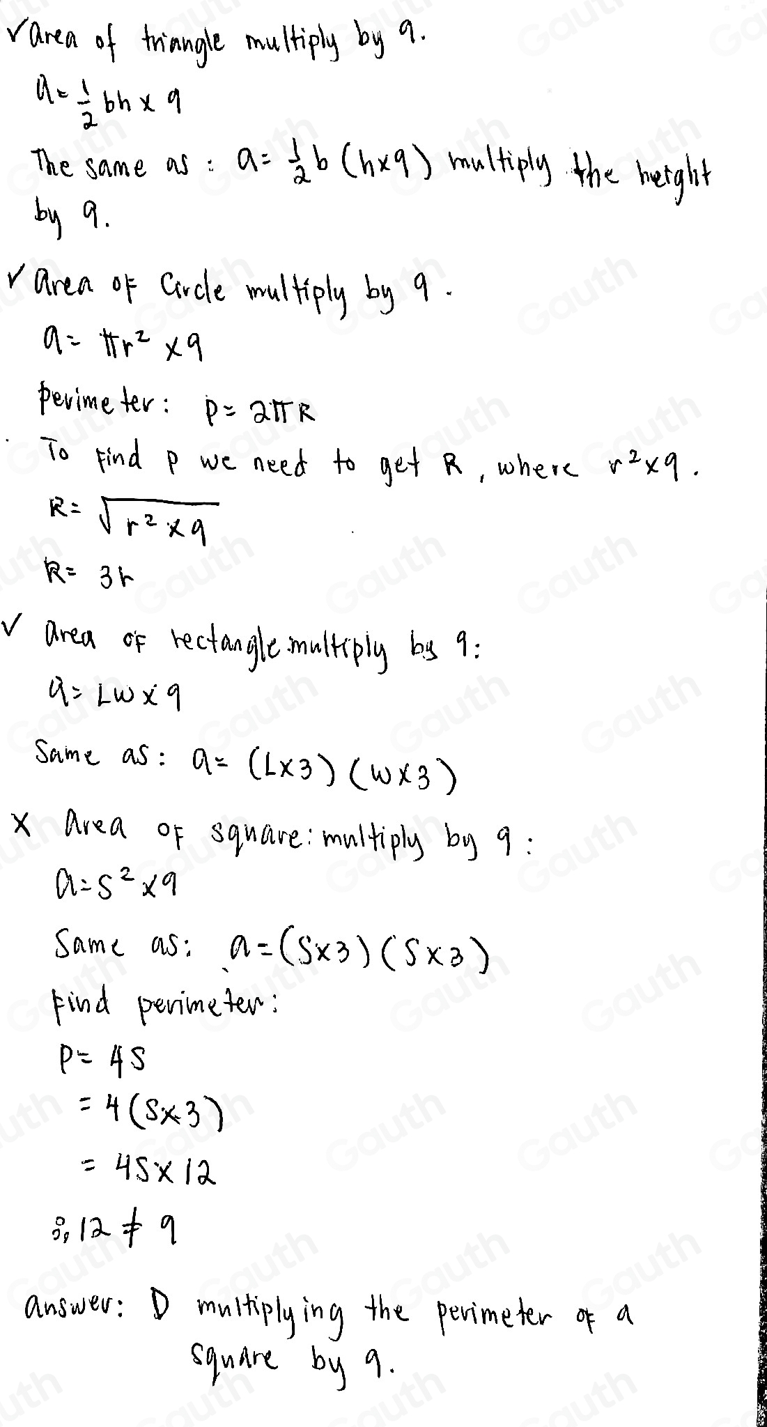 Solved: Which does NOT result in multiplying the area of the figure by ...