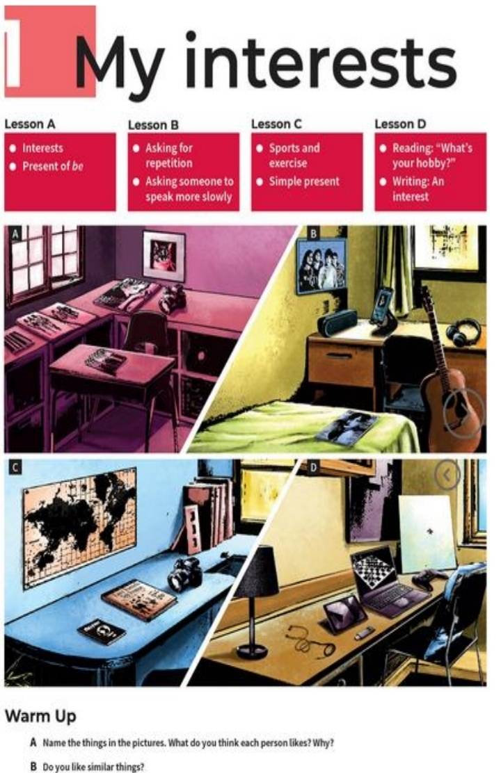 Resuelto:My interests Lesson A Lesson B Lesson C Lesson D Ins Pr Warm ...