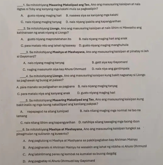 Solved: Sa mitolohiyang Maaaring Makalipad ang Tao, Ano ang masusuring ...