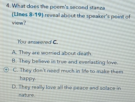 Solved: What does the poem's second stanza (Lines 8-19) reveal about ...