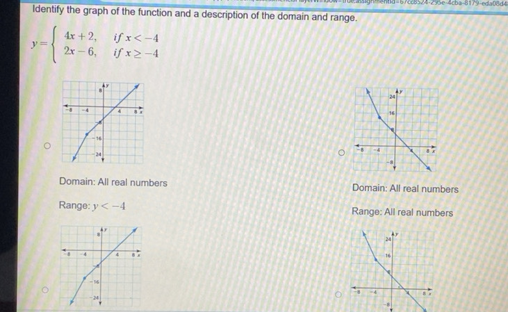 Solved: Identify the graph of the function and a description of the ...