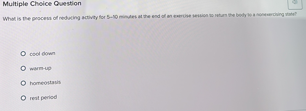 Solved: Question What is the process of reducing activity for 5-10 ...