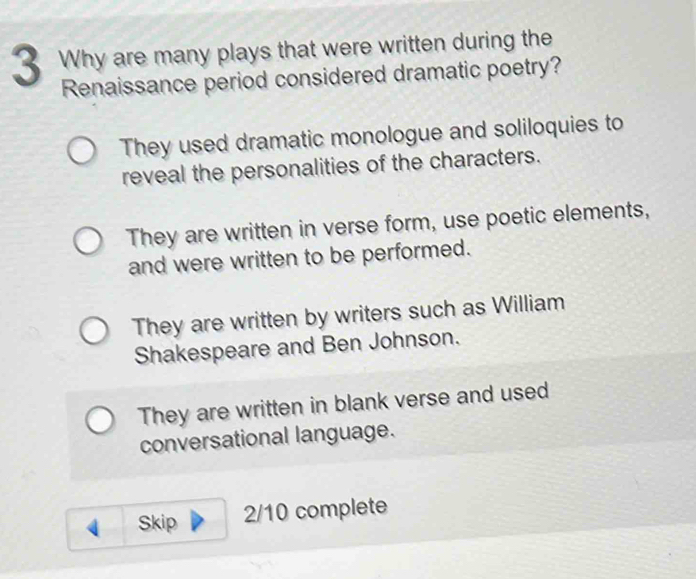 Solved: Why are many plays that were written during the Renaissance ...