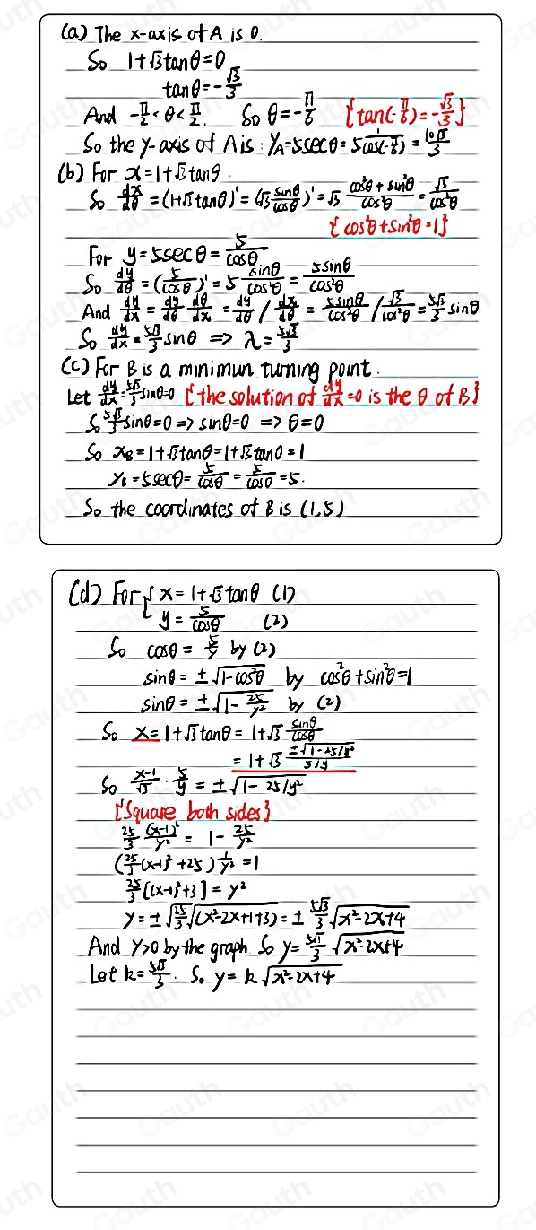 Solved: The curve C shown in Figure 4 has parametric equations x=1+sqrt ...