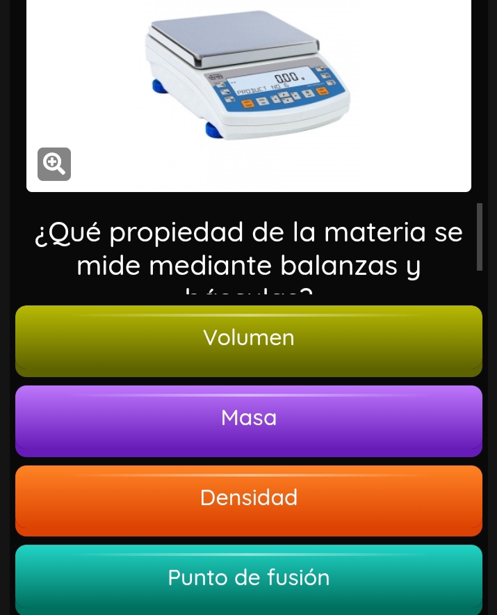 Resuelto:¿Qué propiedad de la materia se mide mediante balanzas y ...
