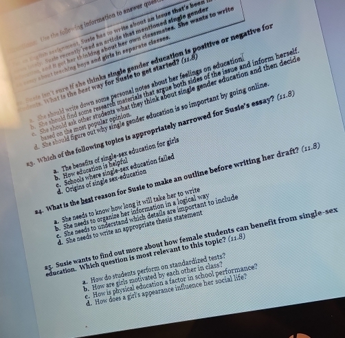 Solved: Use the following information to answer ques i Susie recently ...