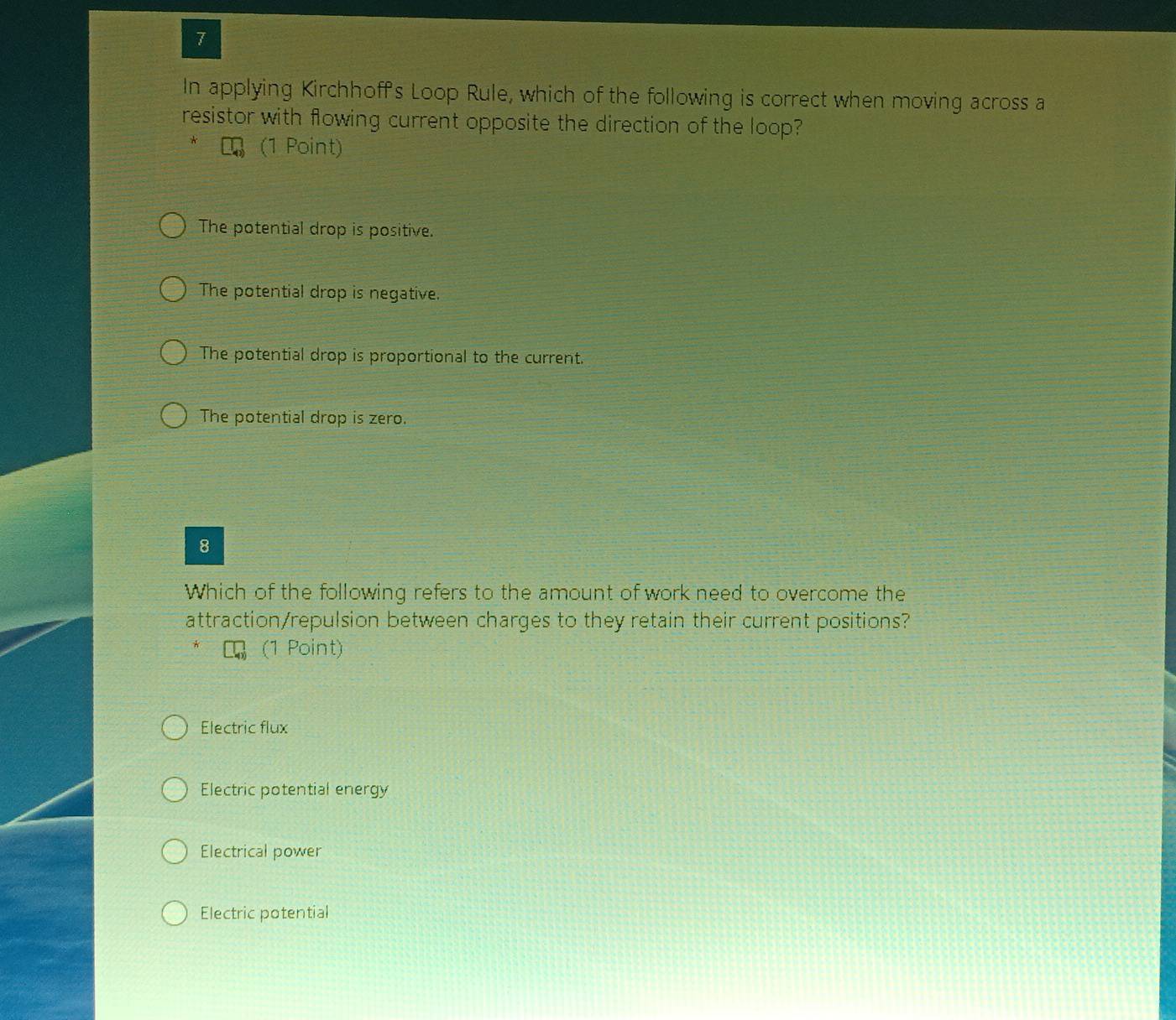 Solved: In applying Kirchhoff's Loop Rule, which of the following is ...