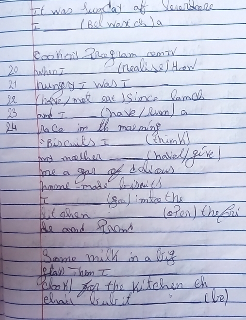 Gelöst:It was Sunday of Secenblozs _ (Bd wart ca )a coohai 200gram comV ...