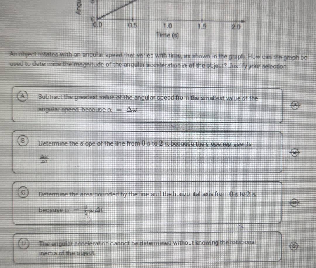 Solved: An object rotates with an angular speed that varies with time ...