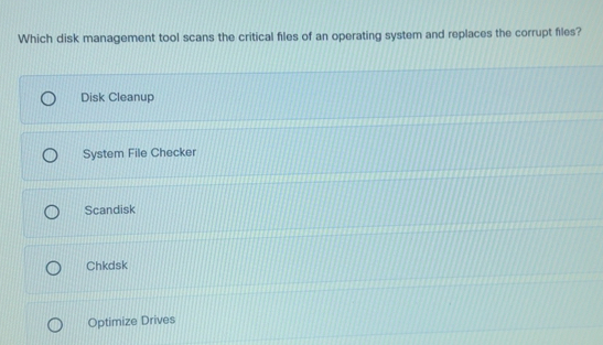 Risolto:Which disk management tool scans the critical files of an ...