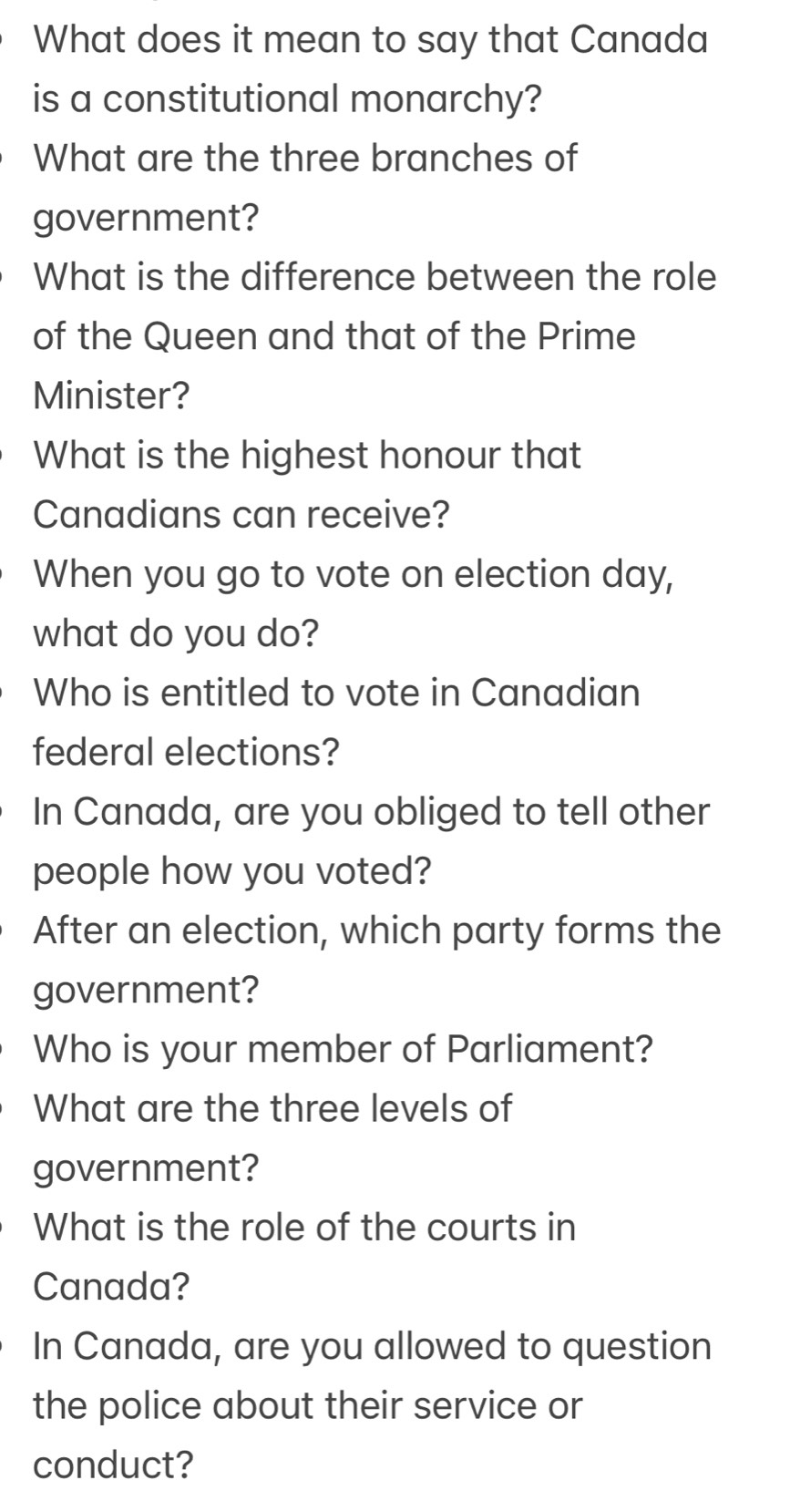 Solved: What does it mean to say that Canada is a constitutional ...
