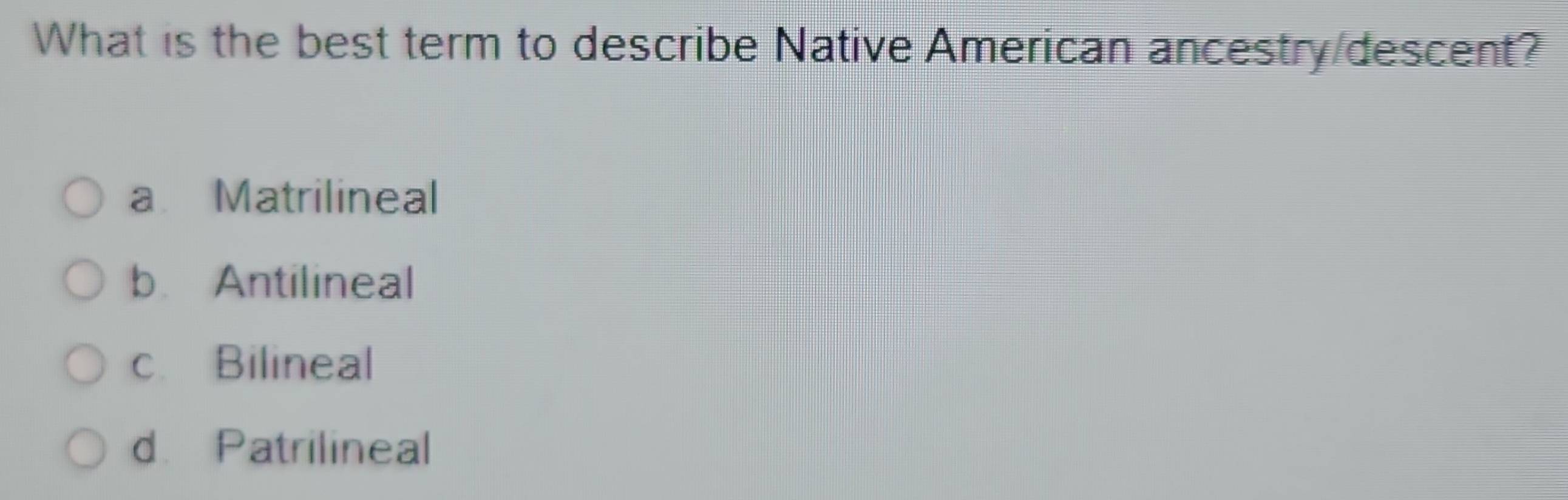 Solved: What is the best term to describe Native American ancestry ...