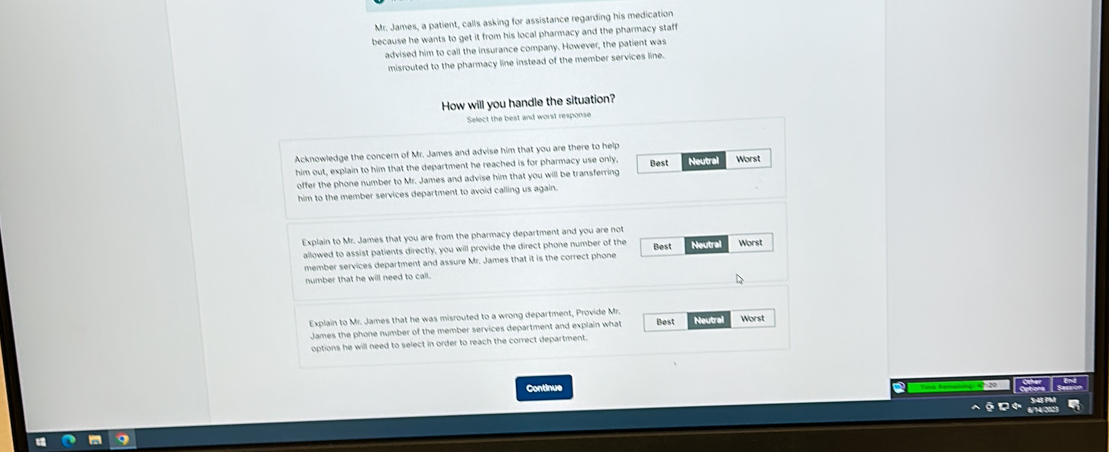 Solved: Mr. James, a patient, calls asking for assistance regarding his ...