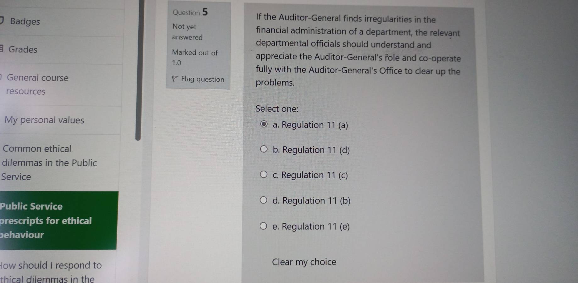 Solved: Badges If the Auditor-General finds irregularities in the Not ...