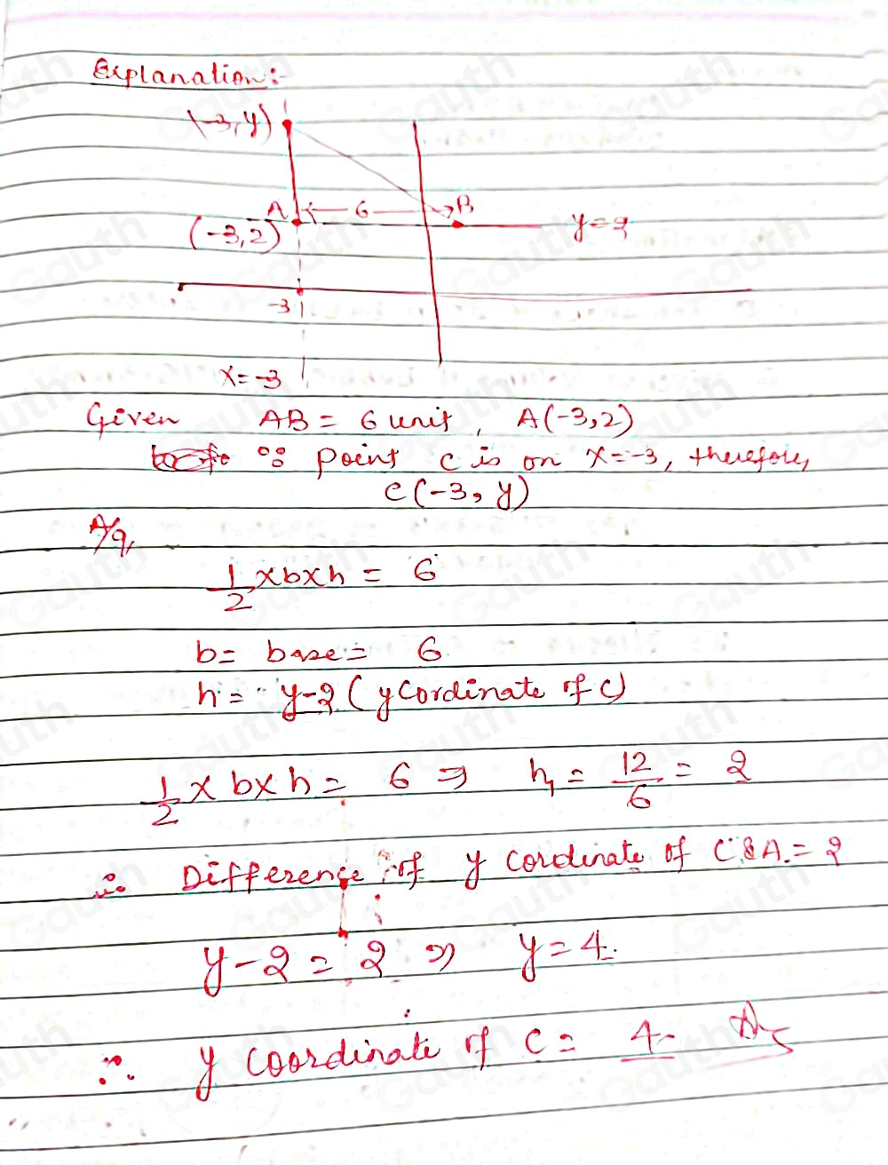 Solved: Right triangle ABC is on a coordinate plane. Segment AB is on ...