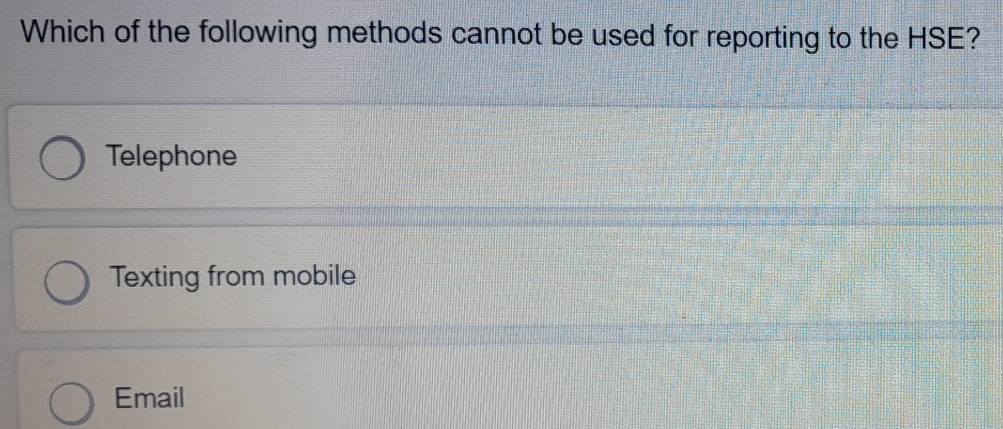 Solved: Which of the following methods cannot be used for reporting to ...