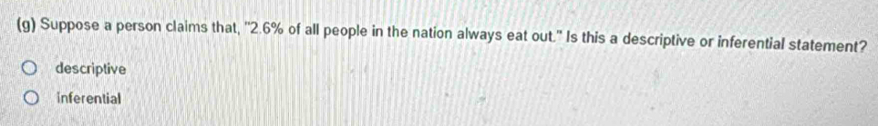 Solved: Suppose a person claims that, ' 2.6% of all people in the ...