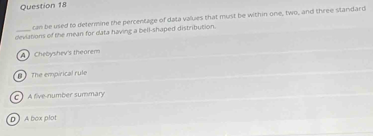 Solved: can be used to determine the percentage of data values that ...