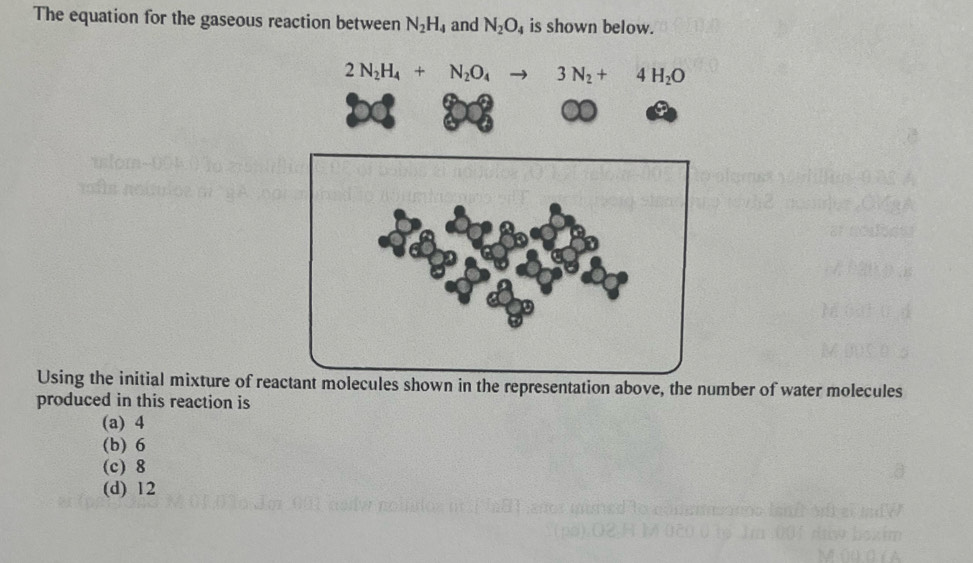 Solved: The equation for the gaseous reaction between N_2H_4 and N_2O_4 ...