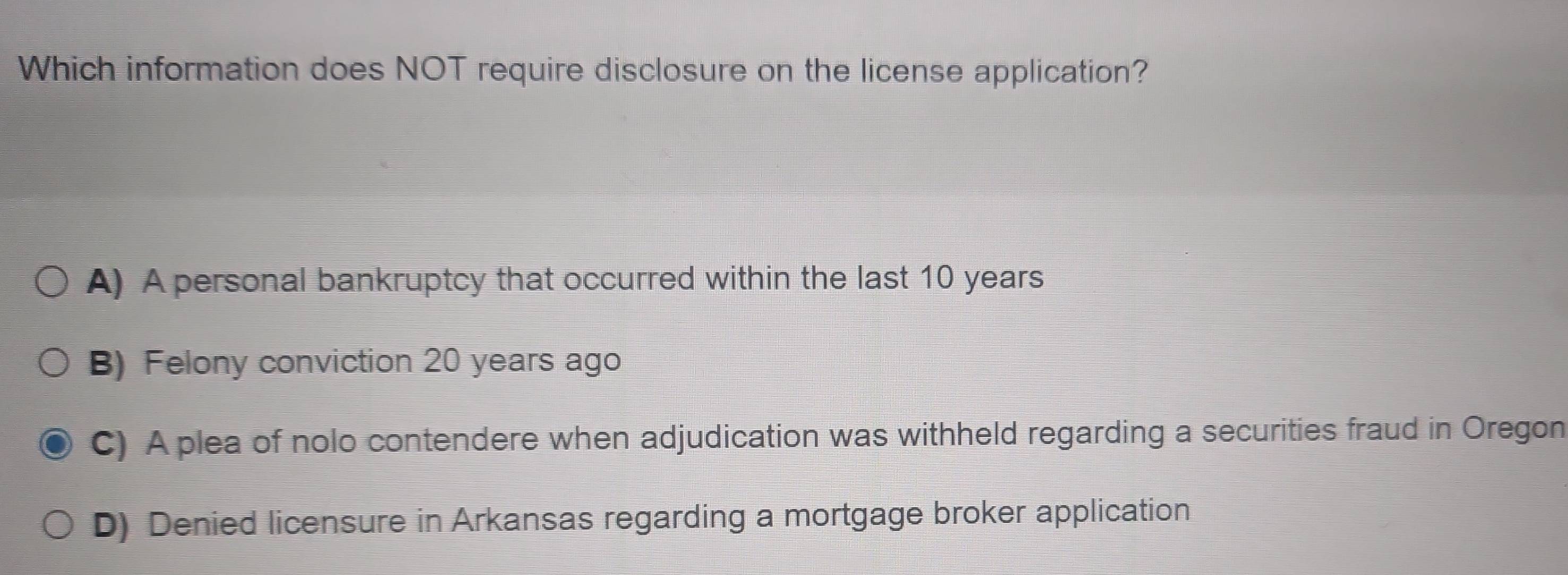 Solved: Which information does NOT require disclosure on the license ...