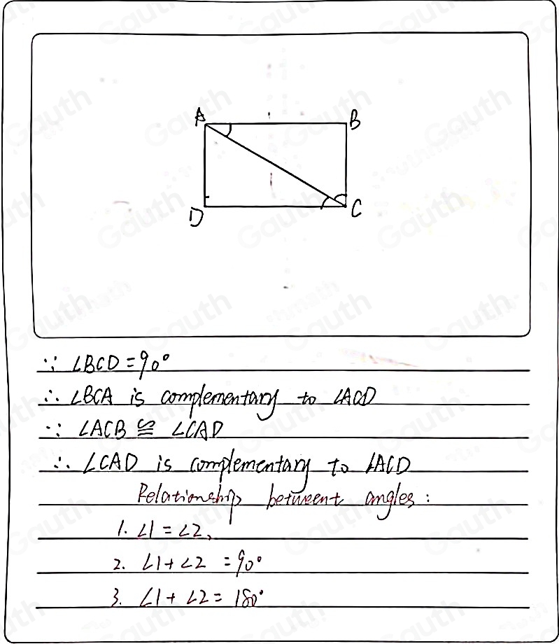 Solved: Complete the proof. Given: ∠ BCD is a right angle; ∠ ACB≌ ∠ CAD ...
