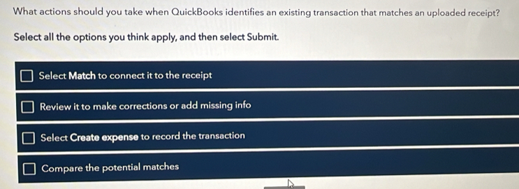 Solved: What actions should you take when QuickBooks identifies an ...