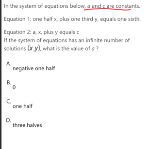 Solved: In the system of equations below, a and c are constants ...