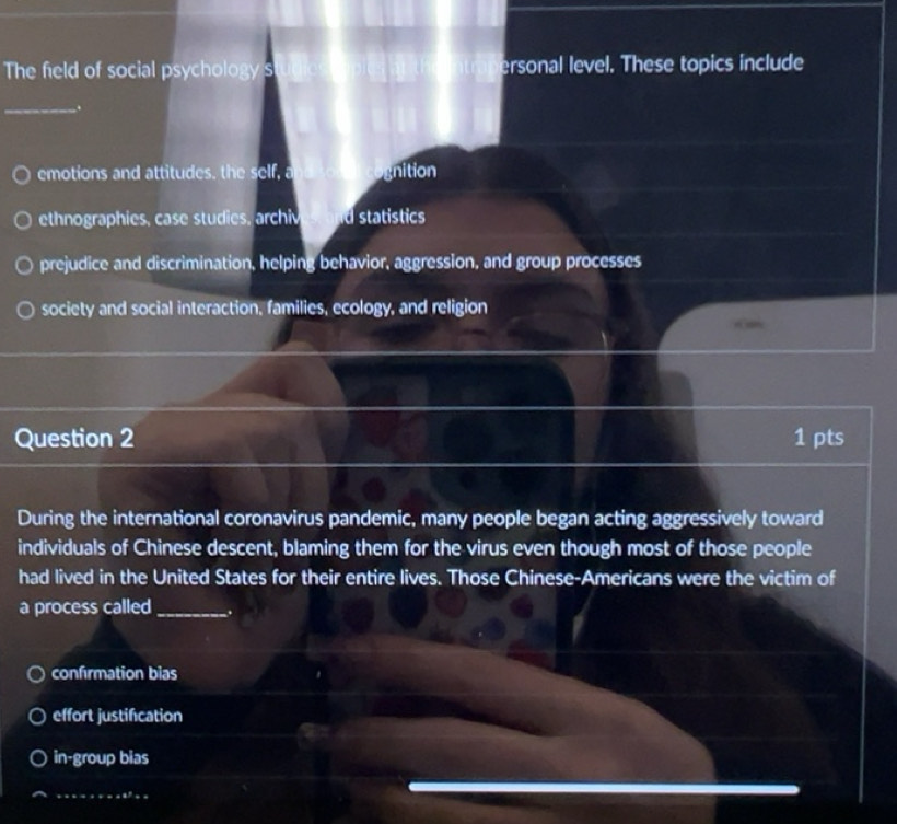 Solved: The field of social psychology s ersonal level. These topics ...