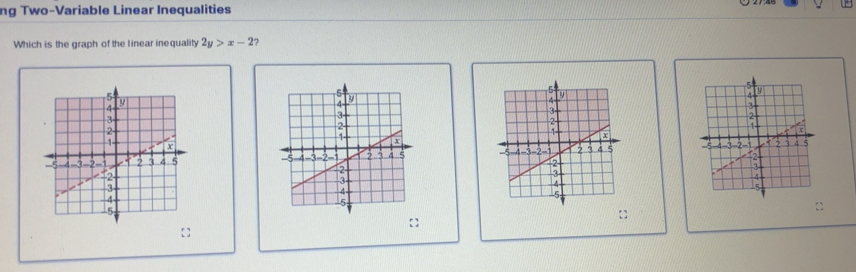 Solved: ng Two-Variable Linear Inequalities Which is the graph of the ...