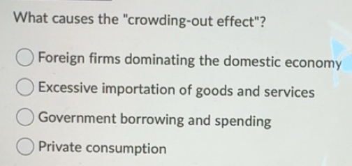 Solved: What causes the "crowding-out effect"? Foreign firms dominating ...