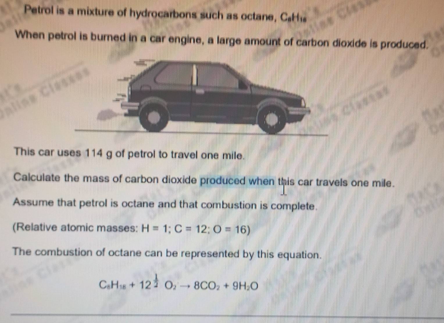 Solved: Petrol is a mixture of hydrocarbons such as octane, C.H When ...